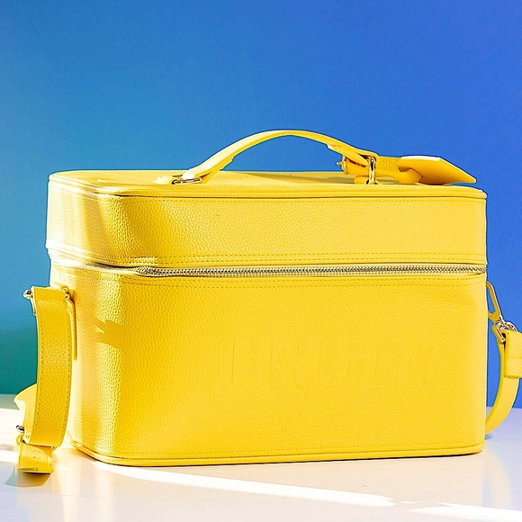 TRULY | Bags | Truly Amalfi St Tropez Yellow Luxury Travel Trunk Vegan ...